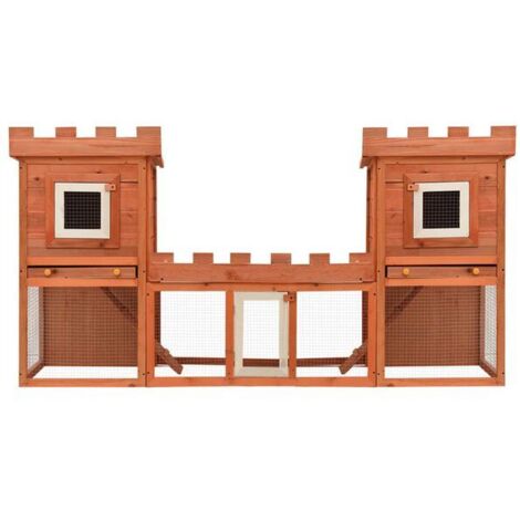 Clapier large d'extérieur avec maison double