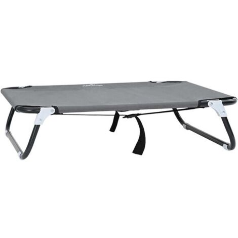 Lit pour Chien Pliant Gris Clair S Tissu Oxford et Acier