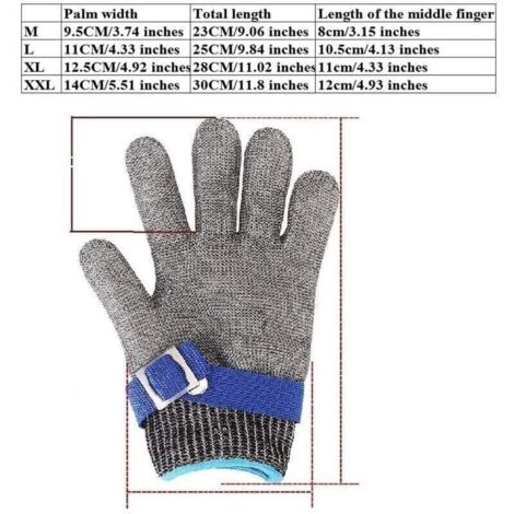 Gant de Boucher en Cotte de Maille Acier inoxydable résistant Coupe ...