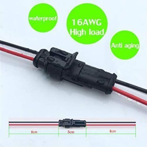 Way Car Waterproof Electrical Connector,16 AWG 2 pin Plug Auto ...