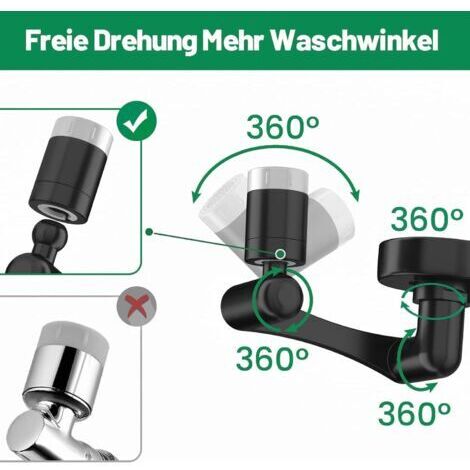 Aérateur de robinet, aérateur d'extension rotatif à 1440 degrés ...