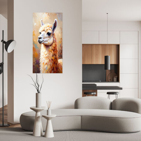 Selbstklebendes Poster – Wandsticker Lama Tier 50x100 cm
