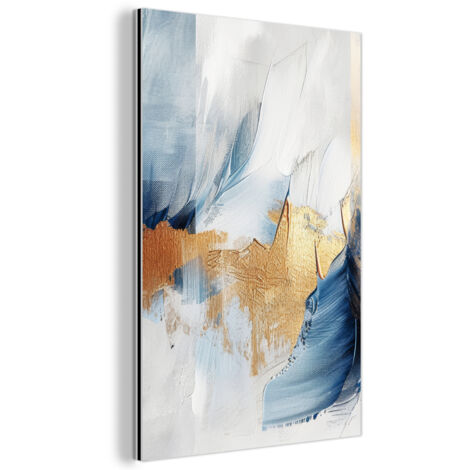 CUADRO DE METAL Oro - Azul - Acuarela - Arte - Moderno 40x60