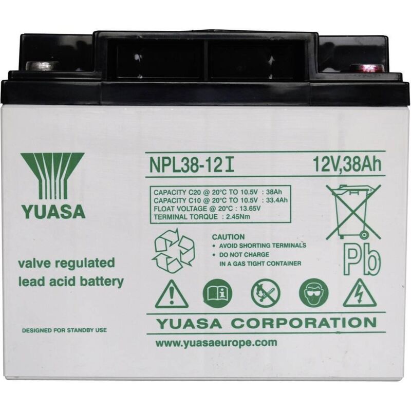 Yuasa NPL 38 - 12 Batería Plomo Negra 38 Ah AGM