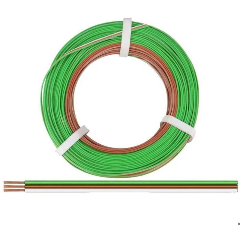 Donau-elektronik Cable geminado multihilo 50 metros verde marrón blanco