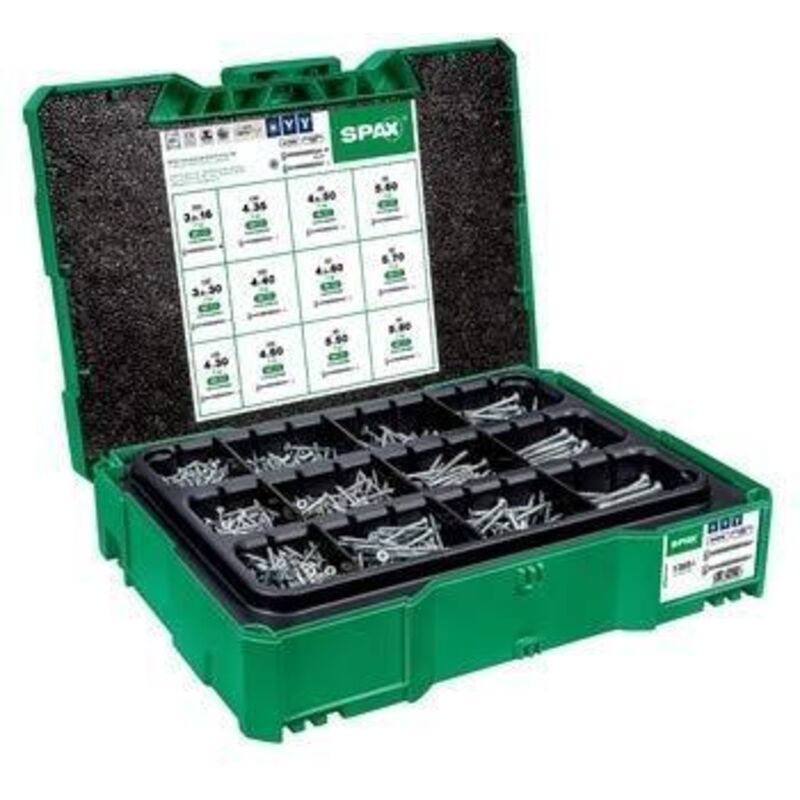 Spax Caja SPAX Box systainer verde 1380 tornillos