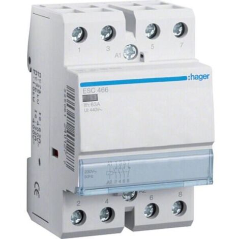 Contactor eléctrico Hager 63A 3 fases modular
