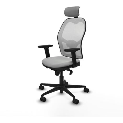 Jorquera sincro malla blanca similpiel gris claro brazos 2D base nailon ...