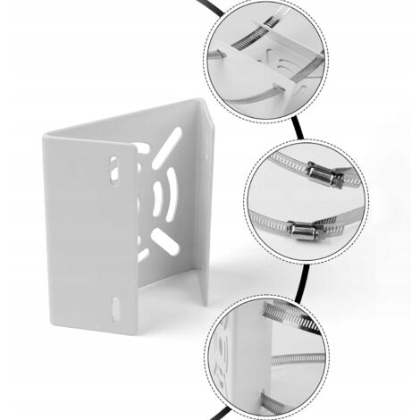 SUPPORT DE FIXATION BLANC POUR CAMÉRA DE SURVEILLANCE SUR POTEAU