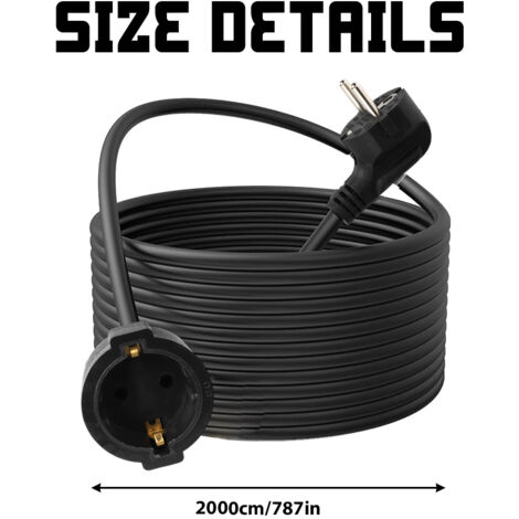 Rallonge Electrique Extérieure 20m, , Section 3G0,75 mm², pour ...