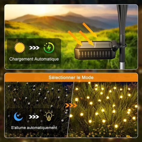 Solarleuchten für draußen, dekorativ, 2er-Pack, 6 LED-Solarlampe für ...