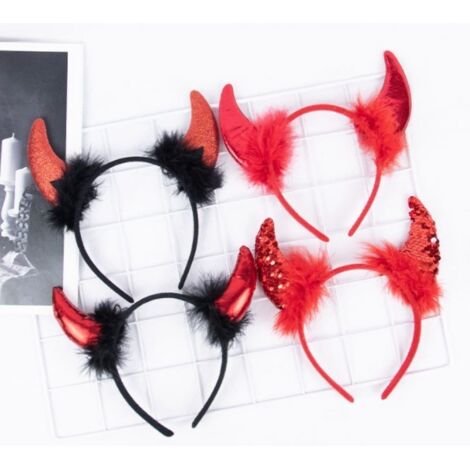diademas con orejas de diablo para el cabello, para carnaval, fiestas ...