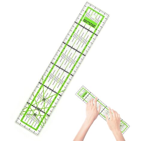 Regla de medición acrílica de 30 x 5 cm, regla de costura para patchwork con línea de cuadrícula ...
