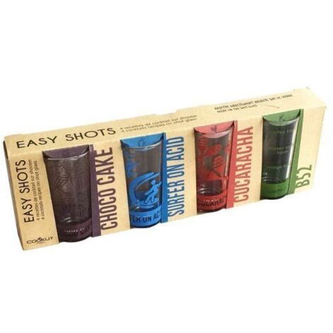 LOT DE 4 SHOOTER AVEC 4 RECETTES DE COCKTAIL - COOKUT
