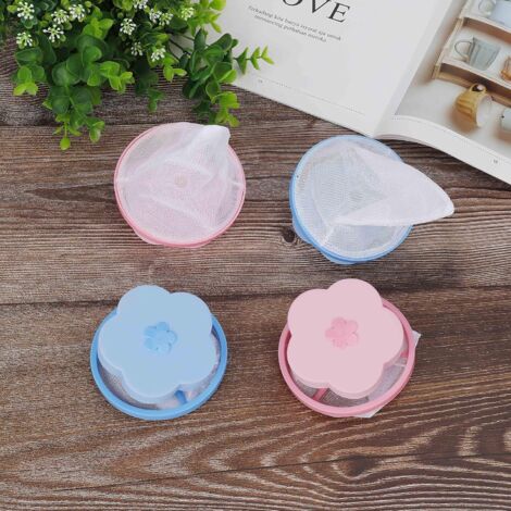 4 Pièces Filtre à Charpie pour Machine à Laver Réutilisables Pièges à ...