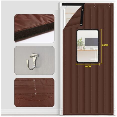 90x210cm(35x83inch) gris Avec fenêtre Thermique Isolation Phonique ...