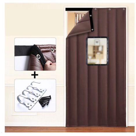 90x210cm(35x83inch) gris Avec fenêtre Thermique Isolation Phonique ...