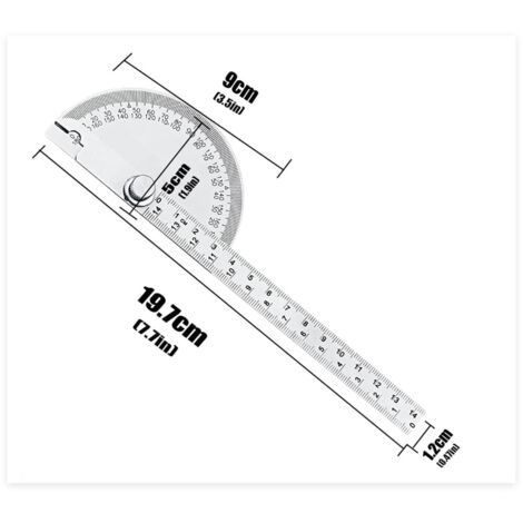 Rapporteur de 180 degrés, règle d'angle réglable pour Dessiner et ...