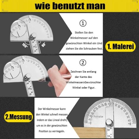Rapporteur de 180 degrés, règle d'angle réglable pour Dessiner et ...