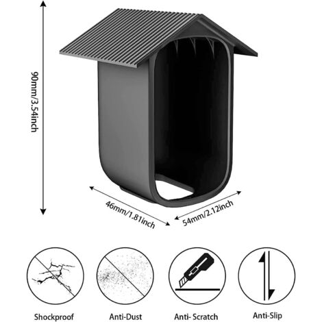 Lot de 2 Noir Étuis en Silicone pour Caméra de Surveillance EufyCam 2C ...