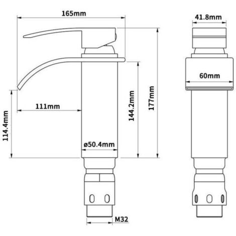 Mitigeur de Lavabo Cascade Robinet Salle de Bain en Acier Inox Robinet ...