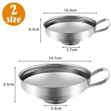 Entonnoir Cuisine Inox, Inoxydable Acier Entonnoir Large Ouverture En ...
