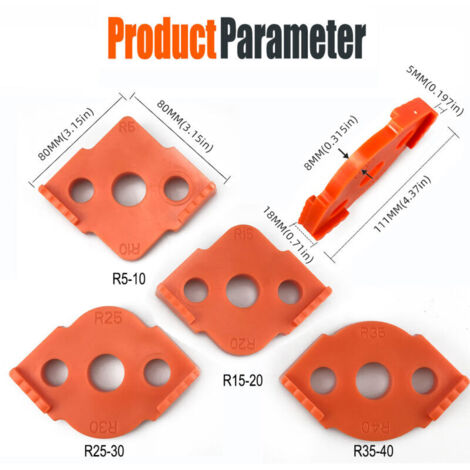 Gabarit de fraisage d'angle pour routeur, 4 pièces, gabarit de rayon, 8 ...
