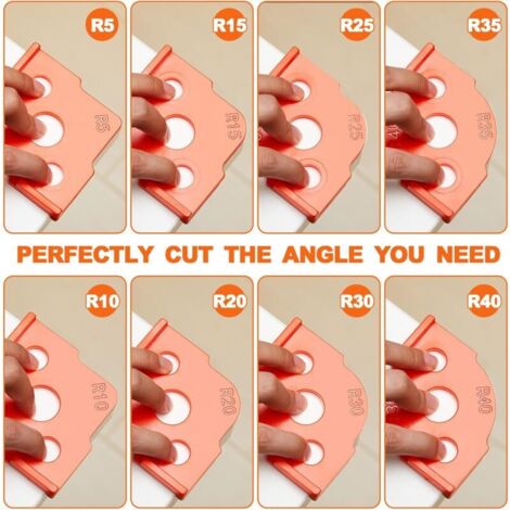 Gabarit de fraisage d'angle pour routeur, 4 pièces, gabarit de rayon, 8 ...