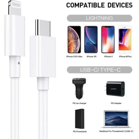 Câble USB C vers Lightning 1 mètre Câble de chargeur rapide de ...