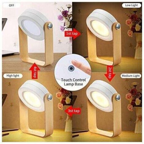 Lampe de chevet Dimmable Touch Light, Lampes de chevet portables pour ...