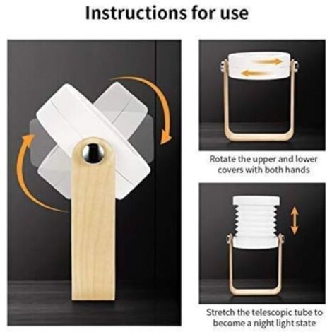 Lampe de chevet Dimmable Touch Light, Lampes de chevet portables pour ...