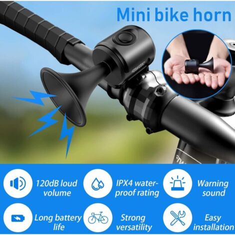 Sonnette Velo 120 DB, Klaxon Velo étanche IPX4, Sonnette VTT électrique ...