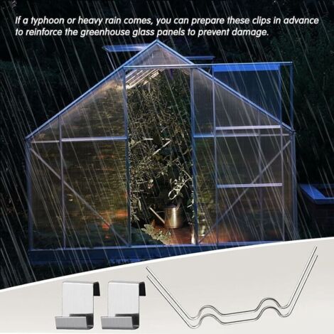 100Pcs Clips de Vitrage pour Serre Inclure 50Type W Serre Pinces en ...