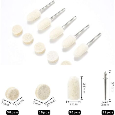 102 tampons de polissage en feutre de laine, Roue de polissage abrasif ...