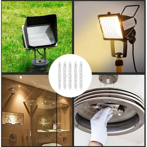 500W tube R7s 118mm halogène Dimmable Blanc Chaud 2800K ampoule crayon ...