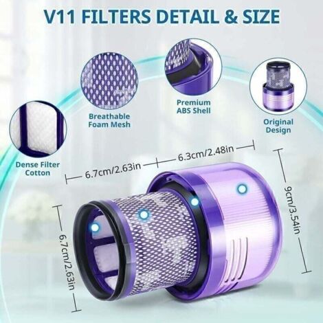 2 Pack Filtres pour Dyson V11 Absolute Extra Pro, V11 Torque Drive ...