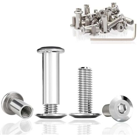 Lot de 40 Vis Assemblage Meuble en Acier Inoxydable A2 V2a Ecrou M4 x ...