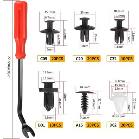 APEX 100 clips de garniture de carrosserie, clips de fixation ...