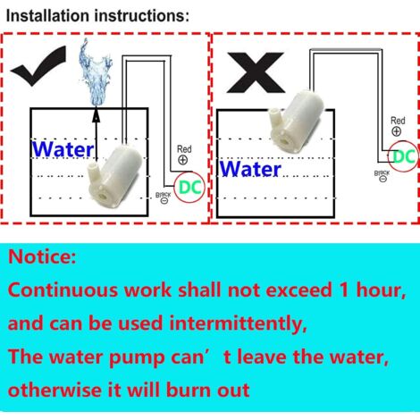 APEX Mini Pompe Submersible DC 3V 5V, Micro Pompe à Eau Brushless + 1M ...