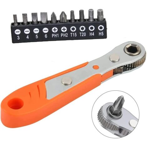 APEX Mini Clés à Cliquet 1/4" Entraînement Couple Tournevis Cruciforme ...