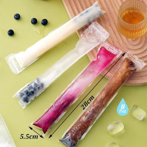 APEX Lot de 100 Moule à Glace, Moule Sacs Popsicle Sans Bpa, Sachet ...