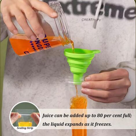 APEX Lot de 100 Moule à Glace, Moule Sacs Popsicle Sans Bpa, Sachet ...