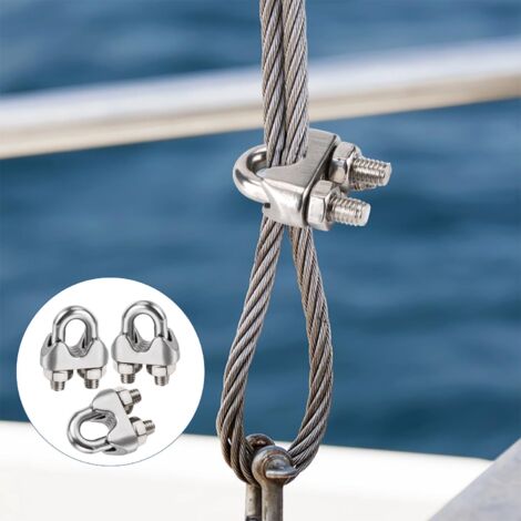 APEX Serre Cable Inox 6mm,16 Pièces Serre Cable Acier Attaches pour 6mm ...