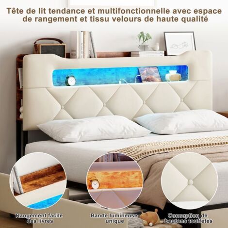 Doppelbett groß 160x200 - Bett mit intelligentem Stauraum - RGB ...