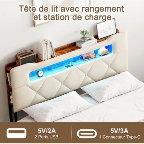 Doppelbett groß 160x200 - Bett mit intelligentem Stauraum - RGB ...