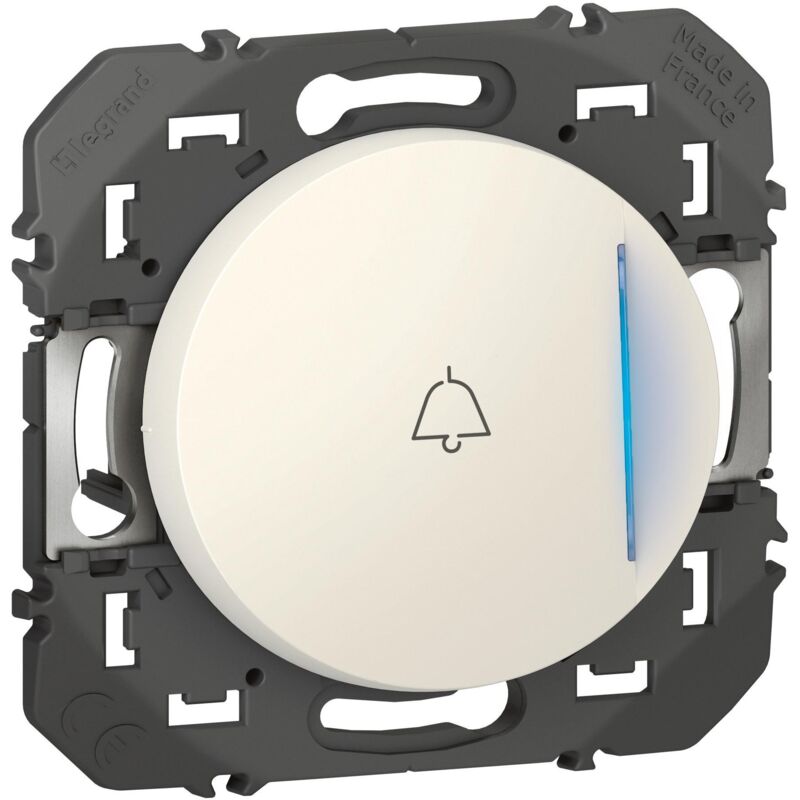 bouton poussoir - lumineux - symbole sonnette - a équiper - blanc ...