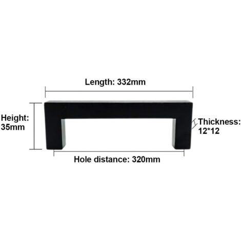 2pcs Poignee de Meuble Cuisine Noir, Acier Inox Poignées Meubles Carrée ...