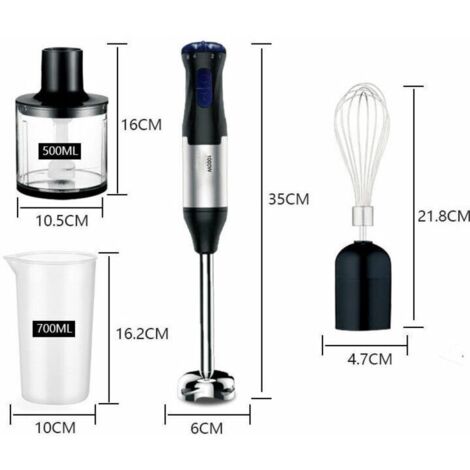 Mixeur plongeant 1000W Kitchen Master 5 vitesses avec hachoir ...