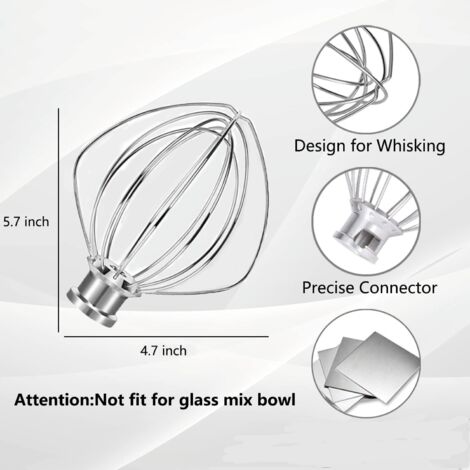 Batteur KitchenAid K45WW de 4,5 à 5 pintes avec boule de battage et ...