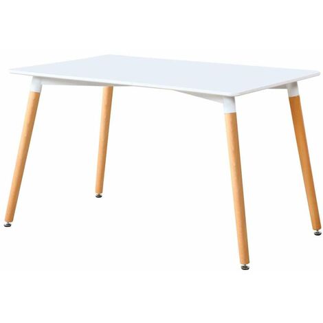 Mesa rectangular Md-Nordik fija acabado blanco, 74cm(alto) 120 cm(ancho ...
